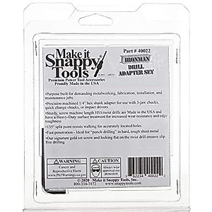 Snappy Tools Ironman 5 piece Quick Change Drill Bit Adapter Set for Metalworking, Fabrication and Installation