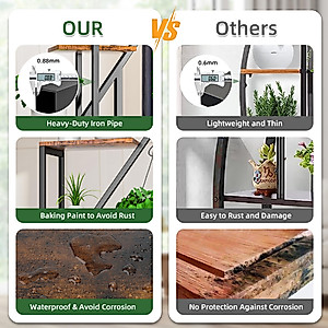 BACEKOLL Plant Stand Indoor with Grow Lights, 5 Tiered Metal Plant Stand for Indoor Plants Multiple, Large Plant Holder Display Shelf, Half Heart Shape Tall Plant Rack for Living Room, Patio, Balcony