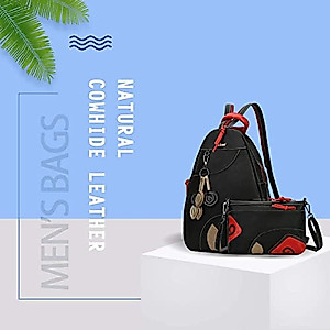 Eshow Small Backpack Purse for Women PU Leather Women's Backpack 2 Way Convertible Casual School Backpacks Hobo Handbag-2 Pcs