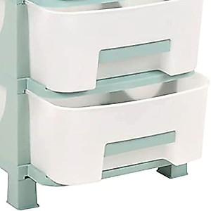 Homeplast Ouma 24 Inch Tall Plastic 3 Drawer Home Storage Indoor Outdoor Organizer Shelf Unit with Perforated Ventilated Drawers, Green