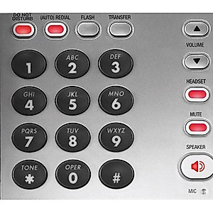 AT&T 1070 4-Line Expandable Corded Phone System with Caller ID/Call Waiting and Speakerphone, 1 Handset, Black/Silver