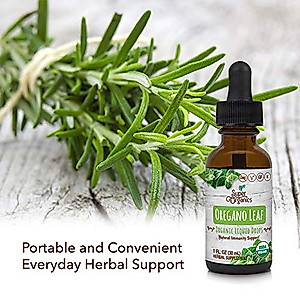 Super Organics Organic Oregano Liquid Drops | Non-GMO, Kosher, Vegan | Immunity Support, 1 Fl Oz