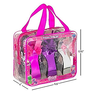 Expressions 3-Pack Set of Dress Up Royalty Kids Heels - Bright Colored Princess Dress Up Shoes, Pretend Play High Heels -Toddler Size 7-10 Metallic/Silver