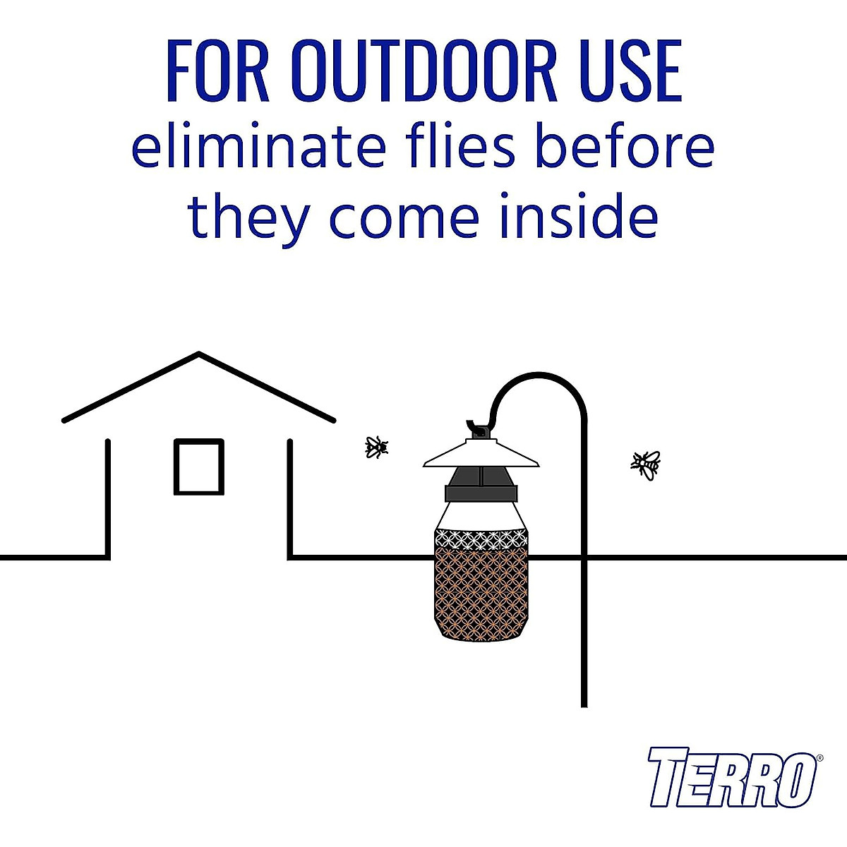 TERRO Fly Magnet, Reusable Fly Trap - Includes One Fly Bait Packet and Heavy Duty 9.5 Plexon Supply Hanging Chain and Magnet Replacement Bait, Orange.Black