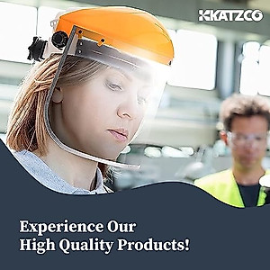 Katzco Clear Full Face Shield Visor Mask – Face And Head Coverage- Ideal For Automotive, Construction, General Manufacturing, Mining, Oil/Gas Uses