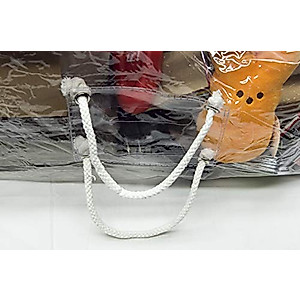 Clear Vinyl Zippered Comforter Storage Bags 21 x 21 x 10 Inch with Rope Handle 5-Pack