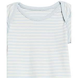 Moon and Back by Hanna Andersson Unisex Babies' Organic Cotton Short-Sleeve Bodysuit, Pack of 3, Blue, 6-12 Months