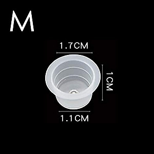 UPTATSUPPLY Tattoo Ink Cups 300Pcs Mixed Size Permanent Makeup Pigment Clear Holder Container Cap Tattoo Accessory