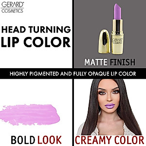 Gerard Cosmetics Lipstick Lilac Moon, Bright Purple Lipstick with Comfort Matte Finish, Highly Pigmented, Smooth Formula with Hydrating Ingredients, Cruelty Free & Made in USA