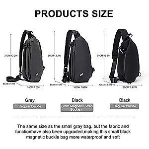 SUNMOP Small Sling Bag Crossbody Backpack Shoulder Bag for Men, Waterproof Hiking Daypack for Men,Fashionable Chest Fanny Pack Travel Running Cycling Sports,Carrying All Phones，Black