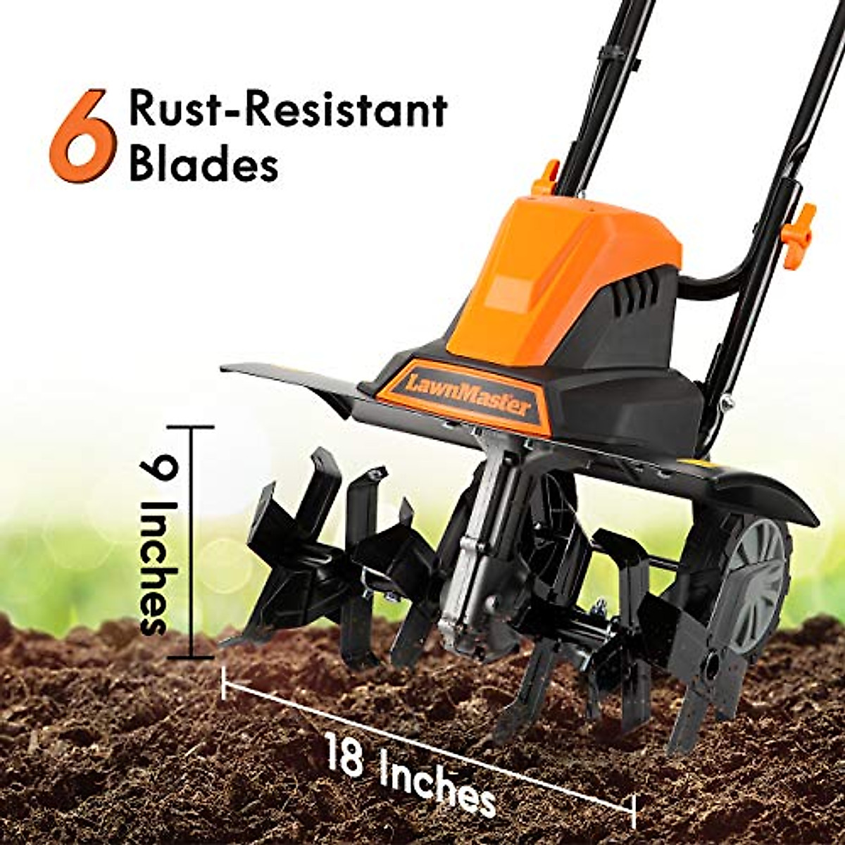 LawnMaster TE1318W1 Corded Electric Tiller 13.5-Amp 18-Inch