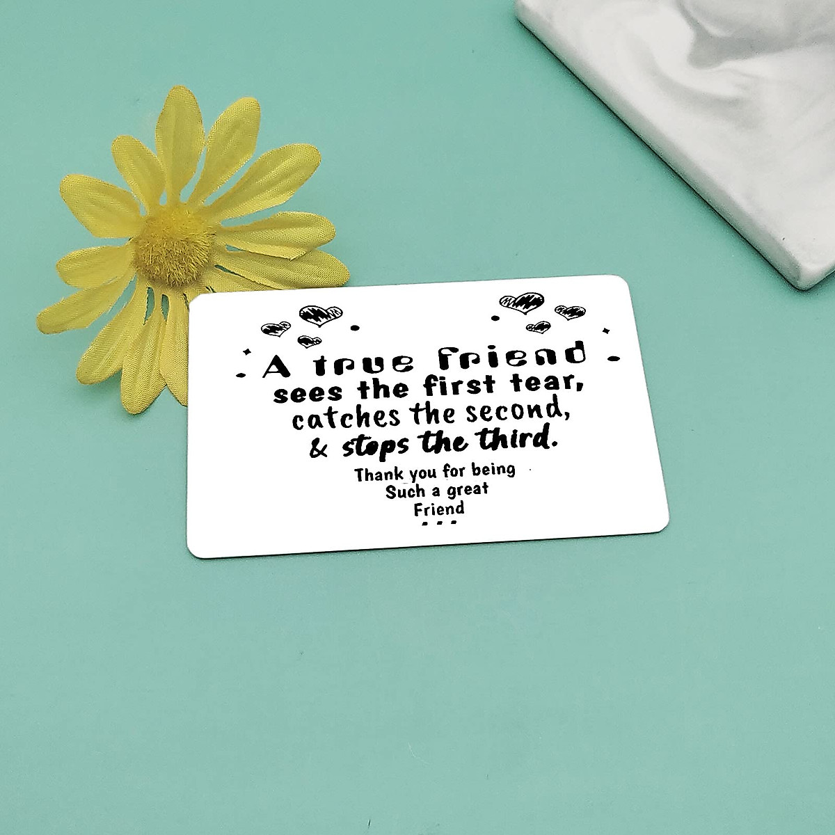 Thanksgiving Gift Friendship Gift Engraved Wallet Insert Card Best Friend Card for Coworker Thank You Gifts for Brother Sister Metal Wallet Insert Card for Her Him Graduation Gift Birthday Gift