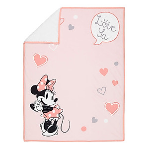 Lambs & Ivy Minnie Mouse Picture Perfect Baby Blanket - Pink, Animals, Disney