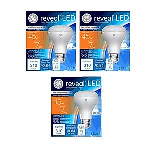 GE Lighting 7-Watt (45-Watt Replacement) Reveal LED Indoor Floodlight with Medium Base (3 Bulbs)