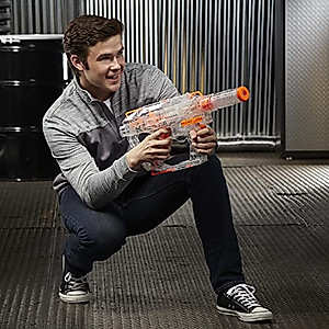 Nerf Modulus Ghost Ops Evader Motorized Blaster - Light-Up See-Through Blaster and Barrel Extension, Includes 12 Official Elite Darts (Amazon Exclusive)