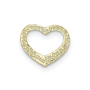 10K Yellow Gold Small Charm Pendant, Mini Floating Heart, High Polish