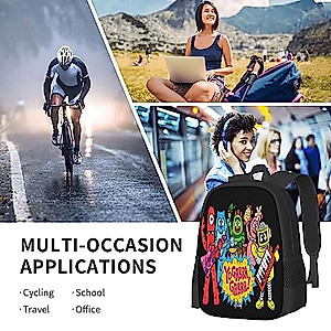 Pobecan Yo Gabba Anime Gabba! Backpack Large Capacity Leisure Travel Backpack Book Bag Outgoing Daypack 12.5x5.5x16.5 inch