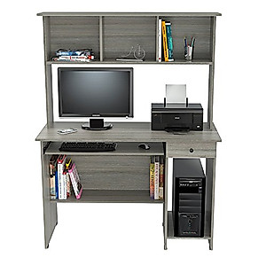 Inval Computer Desk, Smoke Oak