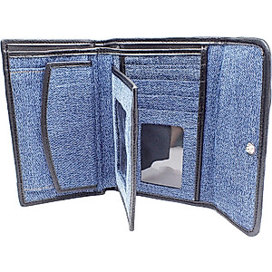 Bijoux de Ja Small Trifold Money Coin ID Window Card Holder Organizer Compact Wallet Purse for Women