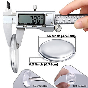 8 PCS Door Stoppers Wall Protector (1.57”), Round Door knob Wall Shield, Clear Rubber Door Bumpers for Wall, Self Adhesive Door Handle Stopper, Reusable & Washable