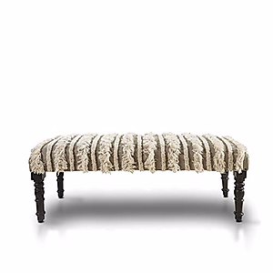 LR Home Abilene Bench, 1'6" x 3'11" x 1'4", Cream