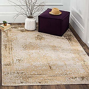 SAFAVIEH Classic Vintage Collection 8' x 10' Sand CLV125K Distressed Cotton Area Rug