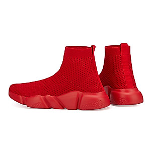 Casbeam Women's Running Knit Comfortable Lightweight Breathable Casual Sports Shoes Fashion Sneakers Slip-On Walking Shoes Black&White Size 9.5