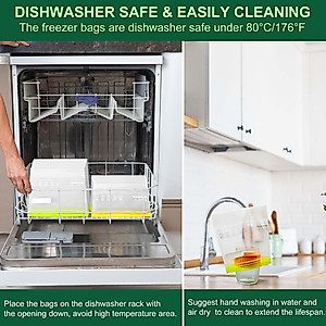 SPLF 20 Pack Reusable Sandwich Bags Dishwasher Microwave Safe, BPA Free Extra Thick Leakproof Reusable Food Storage Bags Silicone and Plastic Free Quart Size Freezer Bags Containers