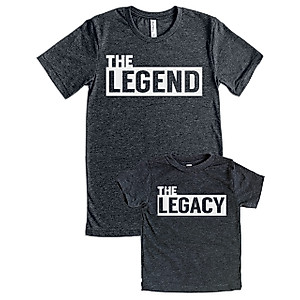 Teeny Fox The Legend Legacy Dad and Son Shirts Father Daddy Mini Tee T-Shirt Bodysuit Set for Family Matching Outfit