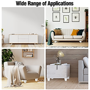 TURSTIN Set of 8 Wood Furniture Legs 3 Inch Square Solid Wood Sofa Legs Natural Wooden Couch Legs Replacement Legs for Furniture Armchair Bed Dresser Cabinet or DIY Projects, White