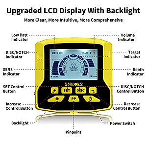 Upgraded Metal Detector for Adults: SAKOBS 11'' Professional Pinpoint Metal Detector IP68 Waterproof with 5 Modes, 7 Type Target Metals, 8 Levels Sensitivity,11" Detection Depth Gold Detector