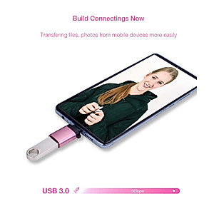 USB C to USB Adapter(5 Pack), USB C to USB 3.0 Adapter, USB Type-C to USB,Thunderbolt 3 to USB Female Adapter OTG for MacBook Pro/Air 2020/2019/2018/2017,iPad Pro 2020,More Type-C Devices(Pink)