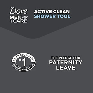 Dove Men+Care Shower Tool For Stronger, Healthy-Feeling Skin Active Clean Scrubs and Exfoliates for a Deeper Clean With Body Wash, 4 Pack