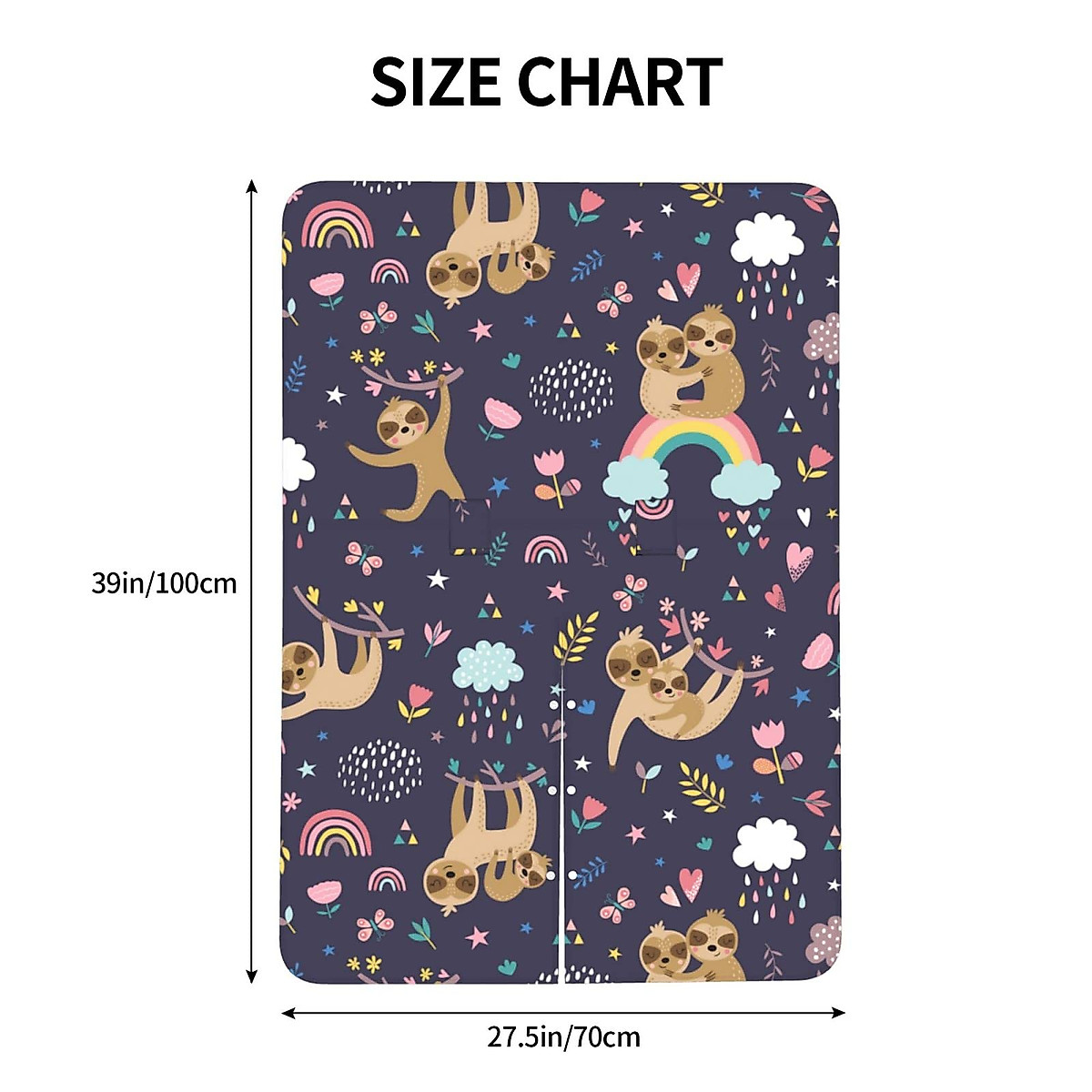 Rutiea Cute Cartoon Sloths Rainbow Car Seat Cover for Babies, Peekaboo Opening Minky Carseat Canopy Stroller Cover for Newborn, Mom Nursing Breastfeeding Covers, Blanket for Infant Toddler