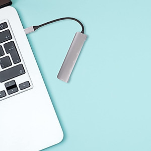 Uonlytech 4 1 hub hub 4 Port USB Hub Slim Portable Data Hub USB Docking Station USB-C to USB Portable USB HUB USB C to USB Computer Adapter Converter Black Mirrored Acrylic Multifunction