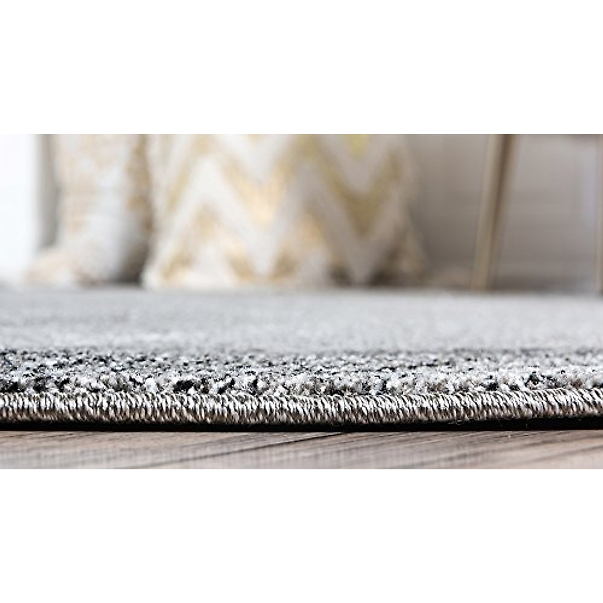 Unique Loom Del Mar Collection Area Rug-Transitional Inspired with Modern Contemporary Design, 6' 0 x 6' 0 Round, Light Gray/Beige