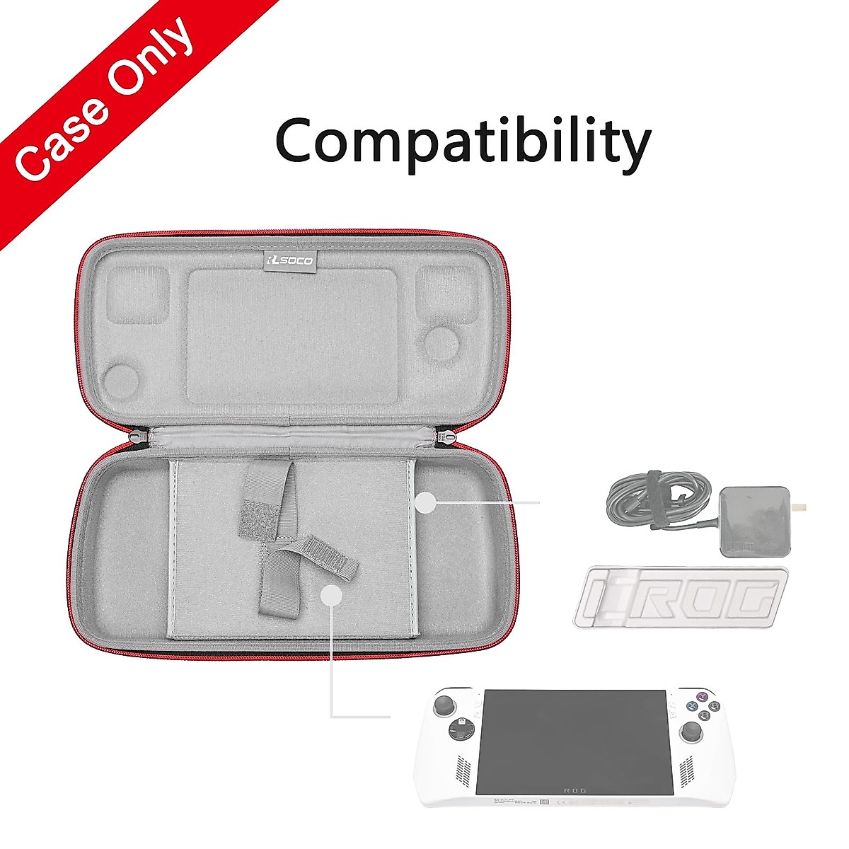 RLSOCO Hard Case for ASUS ROG Ally 7" 120Hz Gaming Handheld & Accessories Fits the Portable Console, Console Base, Charger, Charging Cable, etc. (Case Only)