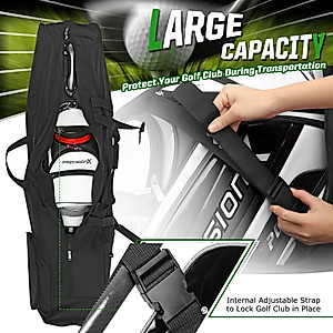 DAREKUKU Soft Sided Golf Travel Bag for Airlines With Wheels, Foldable Golf Club Travel Cover for Extra Protection, 900D Heavy Duty Oxford Wear-Resistant, Handle Style (Black)