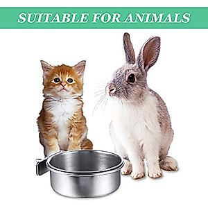 Milkary 3 Pieces Bird Feeding Dish Cups, Pet Food Water Bird Cup, Stainless Steel Parrot Feeding Cups, Animal Cage Bowl Bird Cage Cups Feeder with Clamp Holder