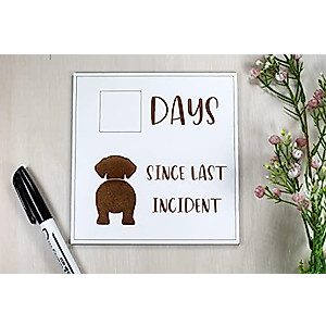 Funny Whiteboard Sign, Days Since Last Incident (Dog)