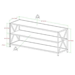 Walker Edison 2 Shelf Industrial Wood Metal Bookcase Tall Bookshelf Storage Home Office, 60 Inch, Rustic Oak