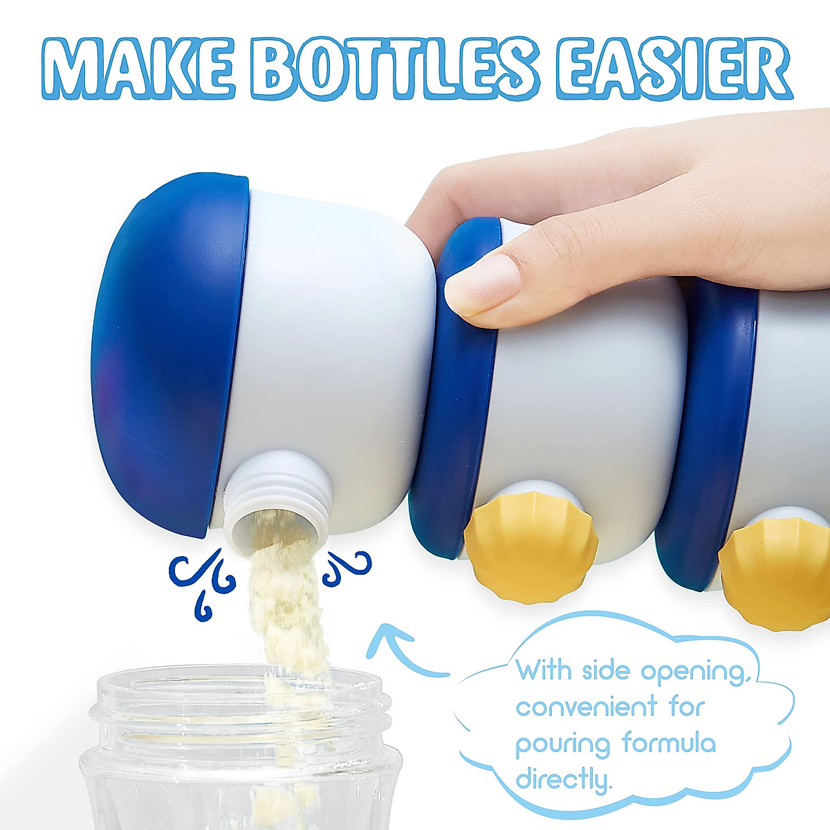 Baby Formula Dispenser Travel on The Go, Baby Formula Containers for Travel Storage, Baby Milk Powder Dispenser for Baby Formula, Formula Holder for Travel with BPA Free, Non-Spill, 3 Compartments