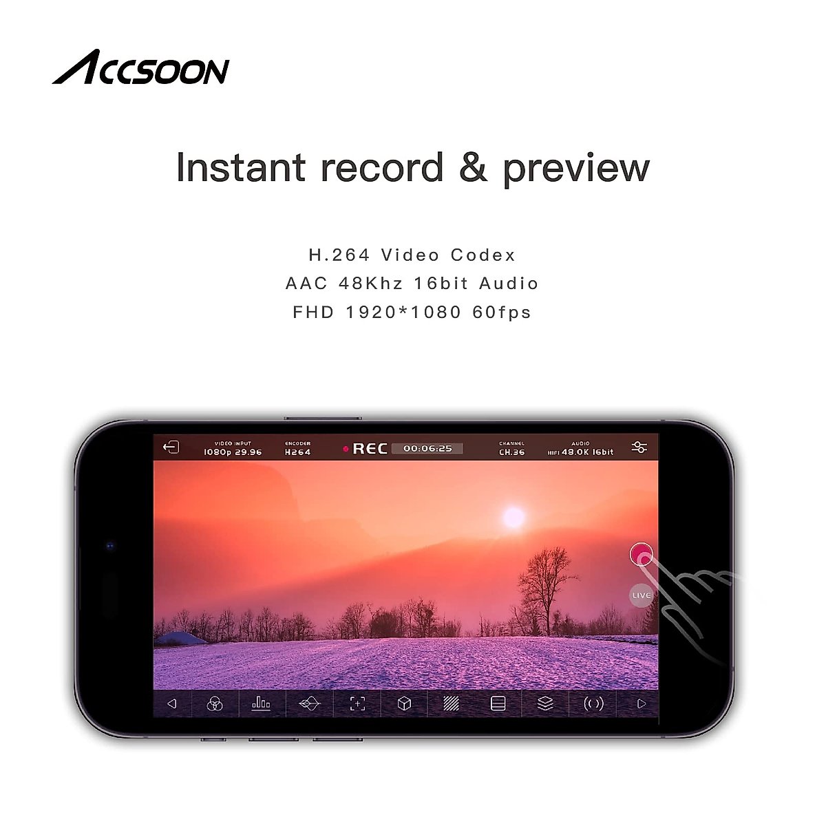 Accsoon SeeMo HDMI to USB C Video Capture Adapter for iPhone and iPad,Support 1080P 60FPS Video & Real-Time Monitoring/Streaming/Recording,iOS 12.0 or Later iPhone/iPad Adjustable