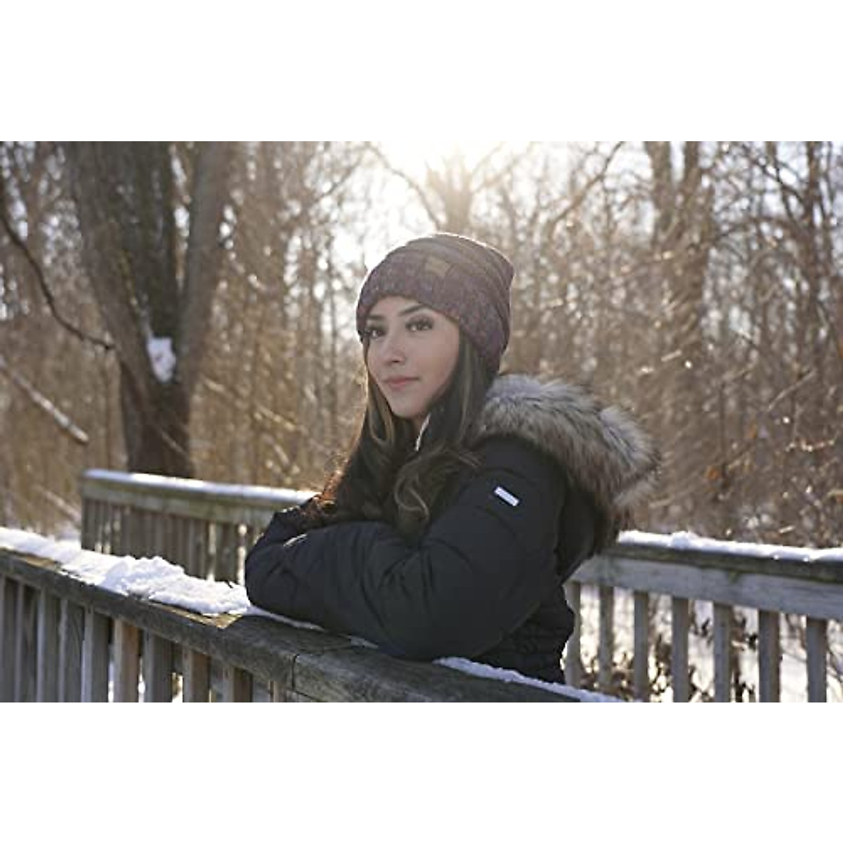 Funky Junque Oversized Slouchy Beanie - Black Kaleidoscope