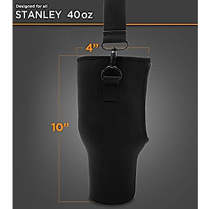 Fitted Sling Bag for Stanley 40 oz Tumbler with Handle, Protective Sleeve Replacement Cover with Shoulder Strap, 40oz Adventure Quencher Cup Accessories (Fits H2.0 FlowState with Straw Lid (Neoprene)