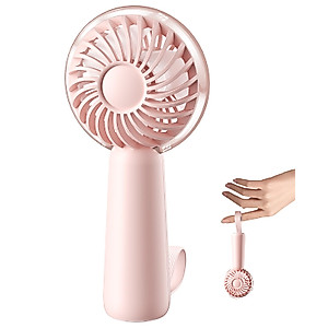 coldSky Portable Handheld Mini Fan, 3 Speeds Personal Small Fan For Makeup Eyelash, Cute Design Rechargeable Desk Fan With Non-slip Base For Travel, Bedroom, Woman, Men