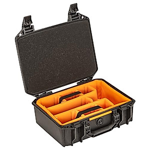 Pelican Vault - V200 Multi-Purpose Hard Case with Padded Dividers for Camera, Drone, Equipment, Electronics, and Gear (Black)