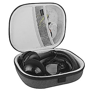Geekria Shield Headphones Case Compatible with Logitech H340 USB, H390 USB, H151, Zone 750, H390 USB Case, Replacement Hard Shell Travel Carrying Bag with Cable Storage (Black)