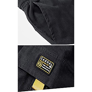 XinYangNi Men's Cargo Shorts Elastic Waist Twill Relaxed Fit Multi-Pockets Outdoor Casual Shorts Grey US 32