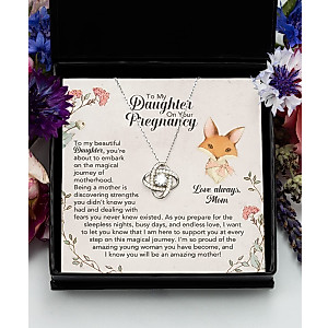 Daughter Pregnancy Gift - 925 Silver New Mama Necklace, Baby Shower, Birthday, Pregnant Daughter Necklace From Mom, Congratulations Pregnancy, First Christmas Pregnancy Necklace